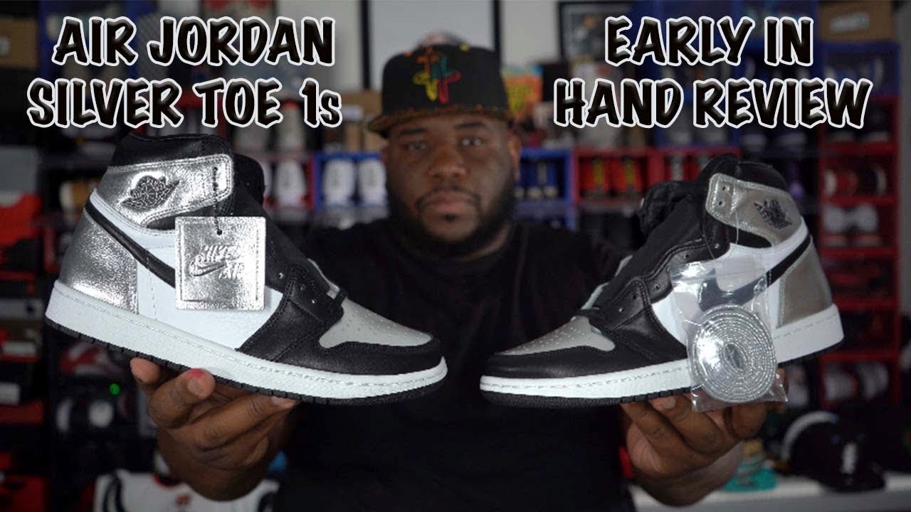 AIR JORDAN SILVER TOE RETRO 1s EARLY IN HAND REVIEW - YouTube