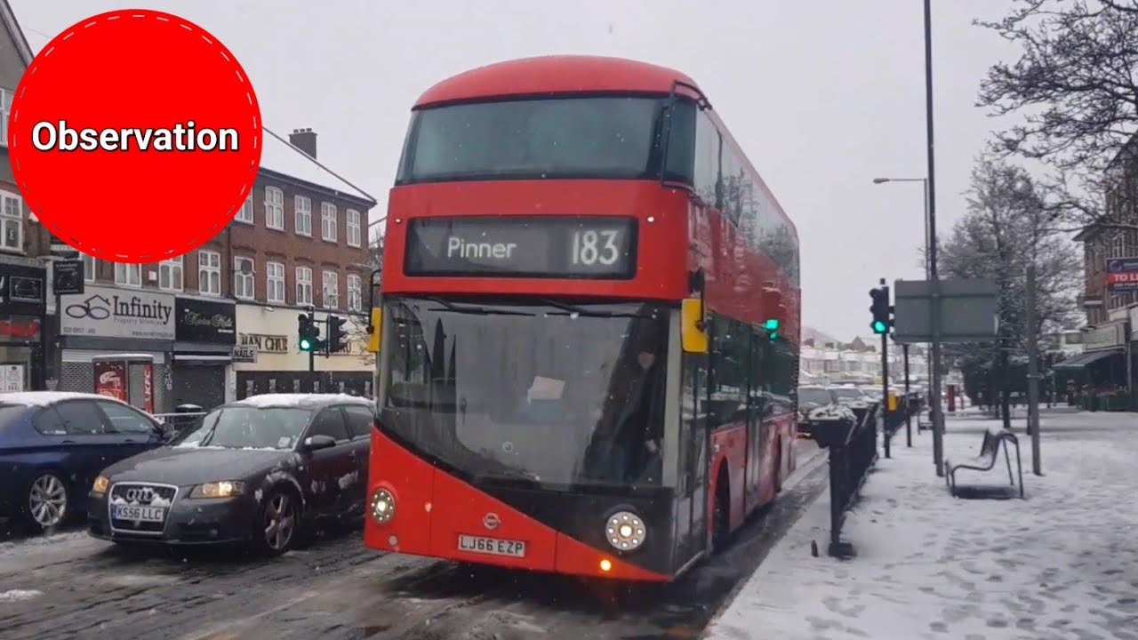 London Buses in the snow around Kenton | December 2017 - YouTube