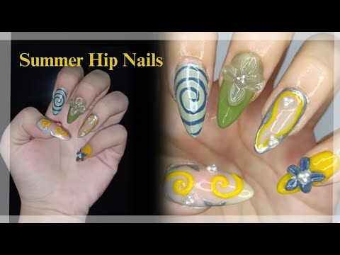 Summer Hip Nails tutorial - YouTube
