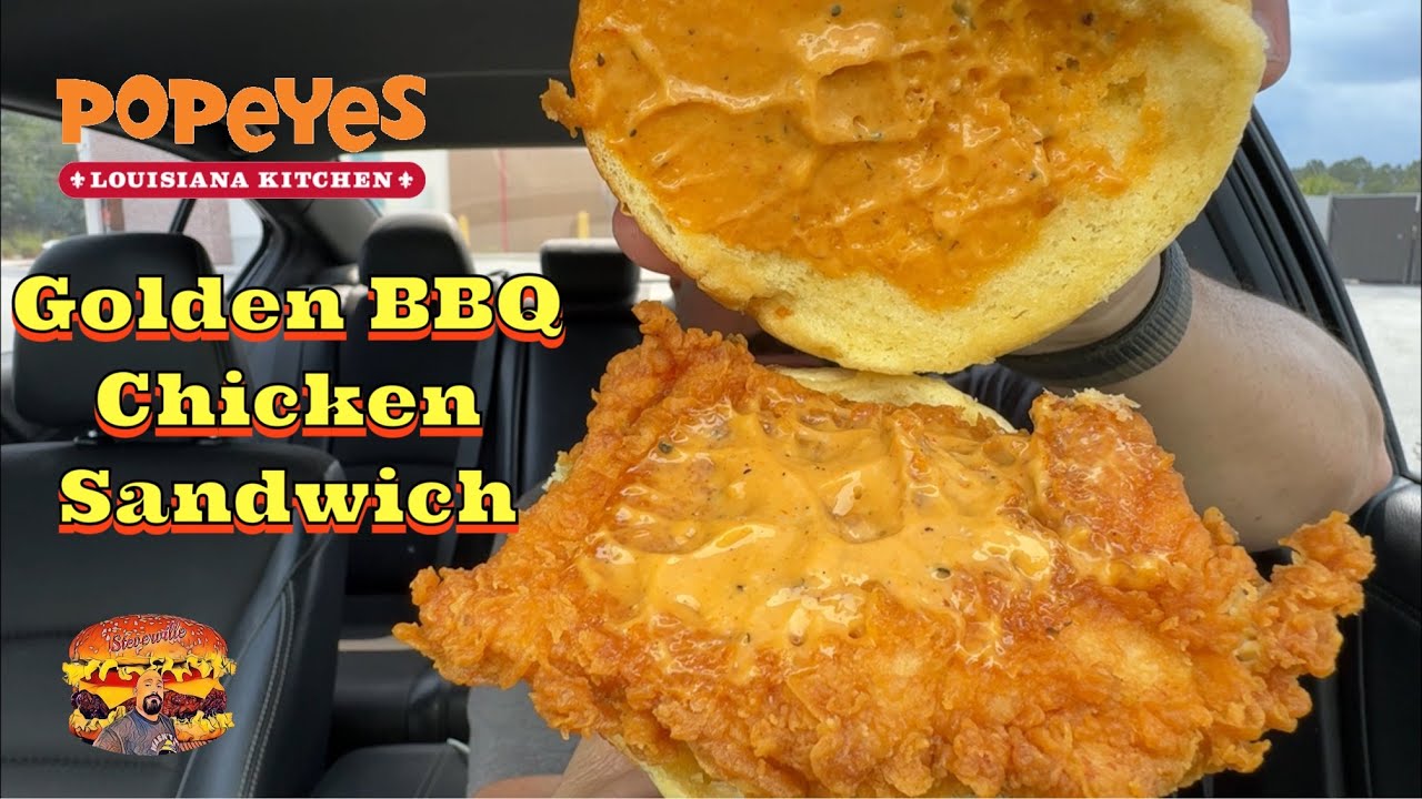 Popeyes New Golden BBQ Chicken Sandwich Review - Food Review - YouTube