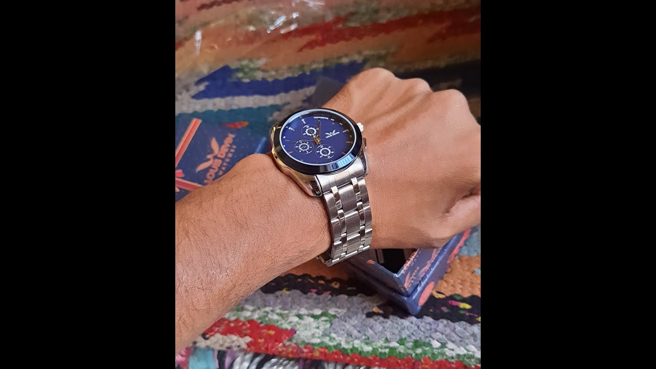 LOUIS DEVIN Analogue Men's Watch(Blue Dial Silver Colored Strap)-LD ...