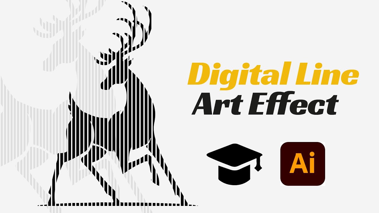 Illustrator Line Art Effect 💎 illustrator deer 🦌 Adobe Illustrator ...