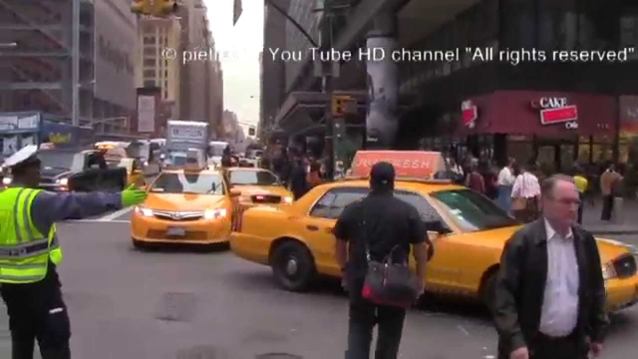 NYPD responding undercover police car taxi yellow cab siren sound ...