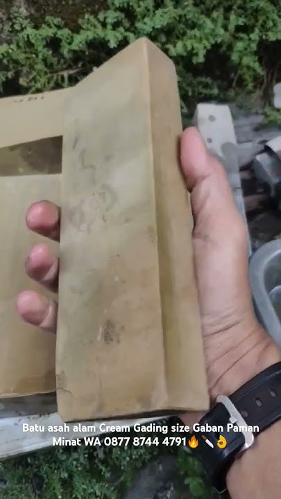 Batu asah alam Cream Gading size Gaban Paman, lembut, abrasive kilap dan tajam paman🔥🔪👌 - YouTube