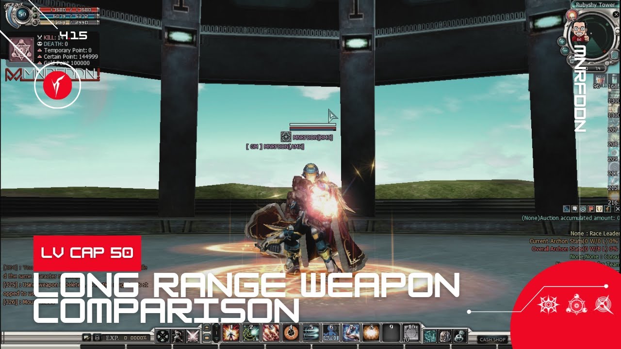 RF ONLINE 4.15 - LV CAP 50 Long Range Weapon Comparison - Fire Arm ...