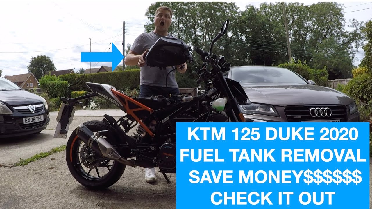 KTM 125 Duke Tank Removal Why You Pay Its Easy $$$$$$ - YouTube