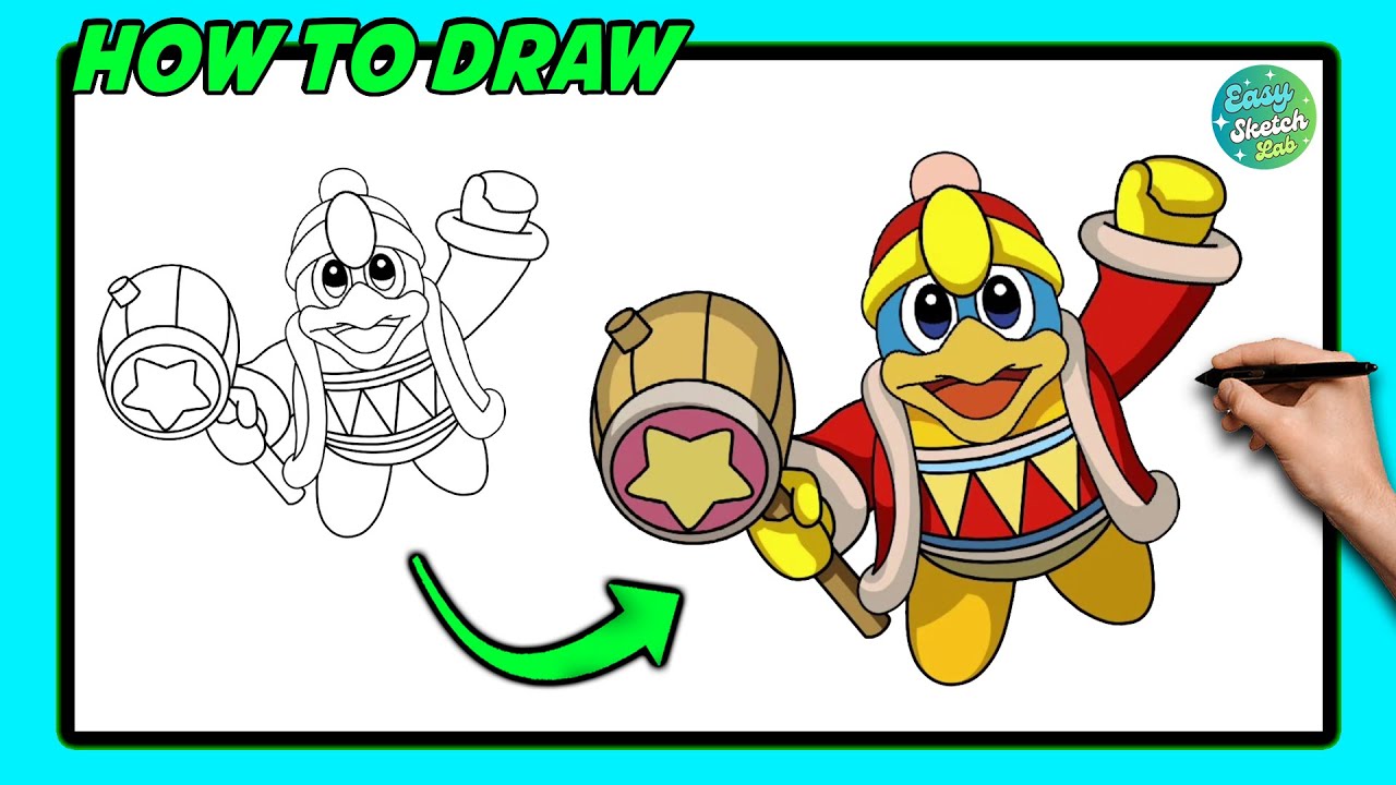 How to Draw King Dedede from Kirby World | Step-by-Step Tutorial - YouTube