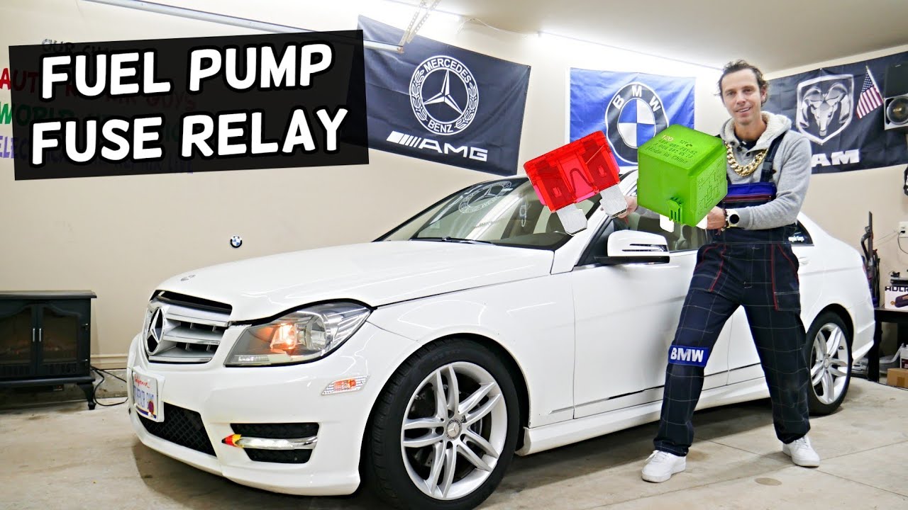 MERCEDES W204 Fuel Pump Fuse Relay Location Replacement C250 C300 C180 ...