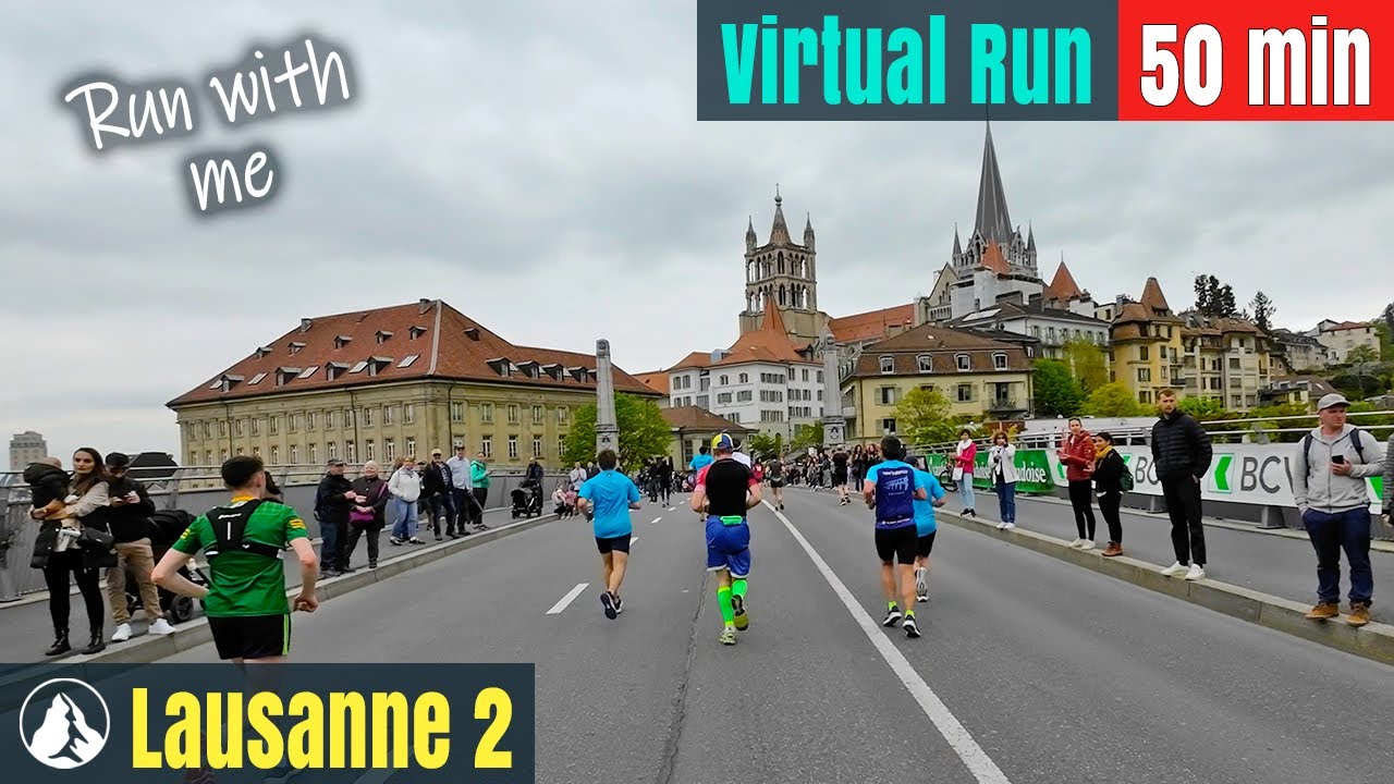 Lausanne 20k Teil 2 🇨🇭 Schweiz Wunderland | Laufband Laufen | Virtual ...