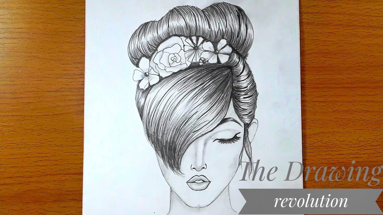 Recreation of farjana drawing academy //how to draw a girl with a ...