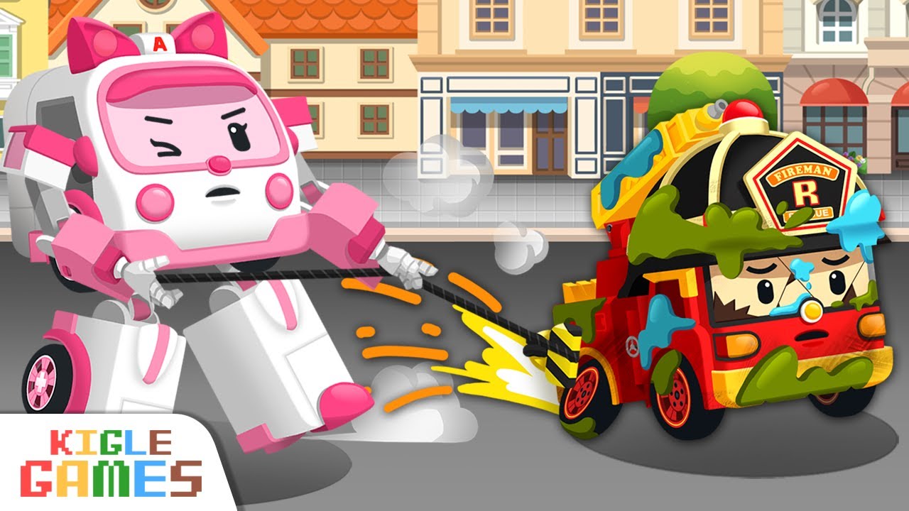 더러운 소방차를 잡아요🚒 구급차 소방차 브레이크 로보카폴리 구조대 키글 게임 Kigle Games Youtube