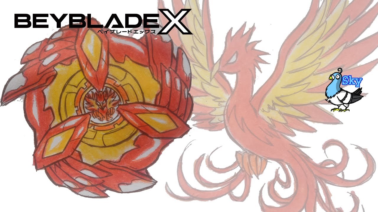 สอนวาด Phoenix wings Beyblade X พญานกฟีนิกซ์ เบลดไฟกระพือปีกเพลิงวิหค ...
