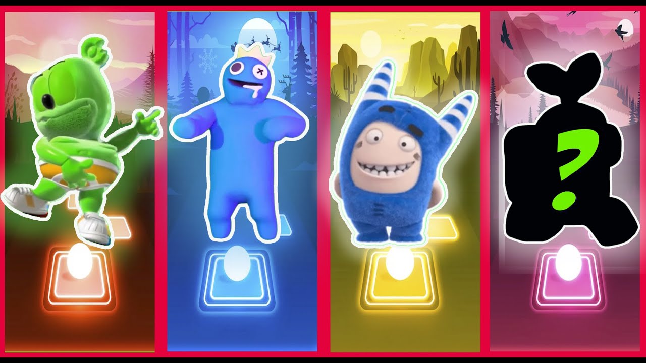 Oddbods POGO VS Gummy bear VS Rainbow friends blue Secret character ...