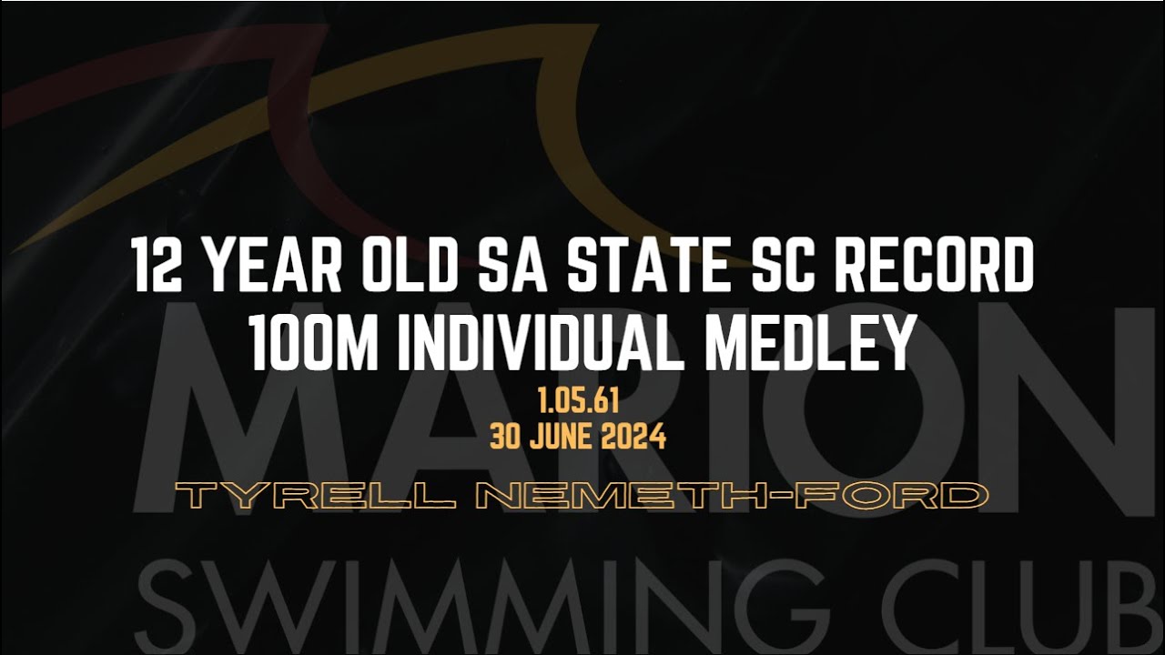 30JUN24 Tyrell Nemeth-Ford 12 Years - 100m IM SA State Short Course ...