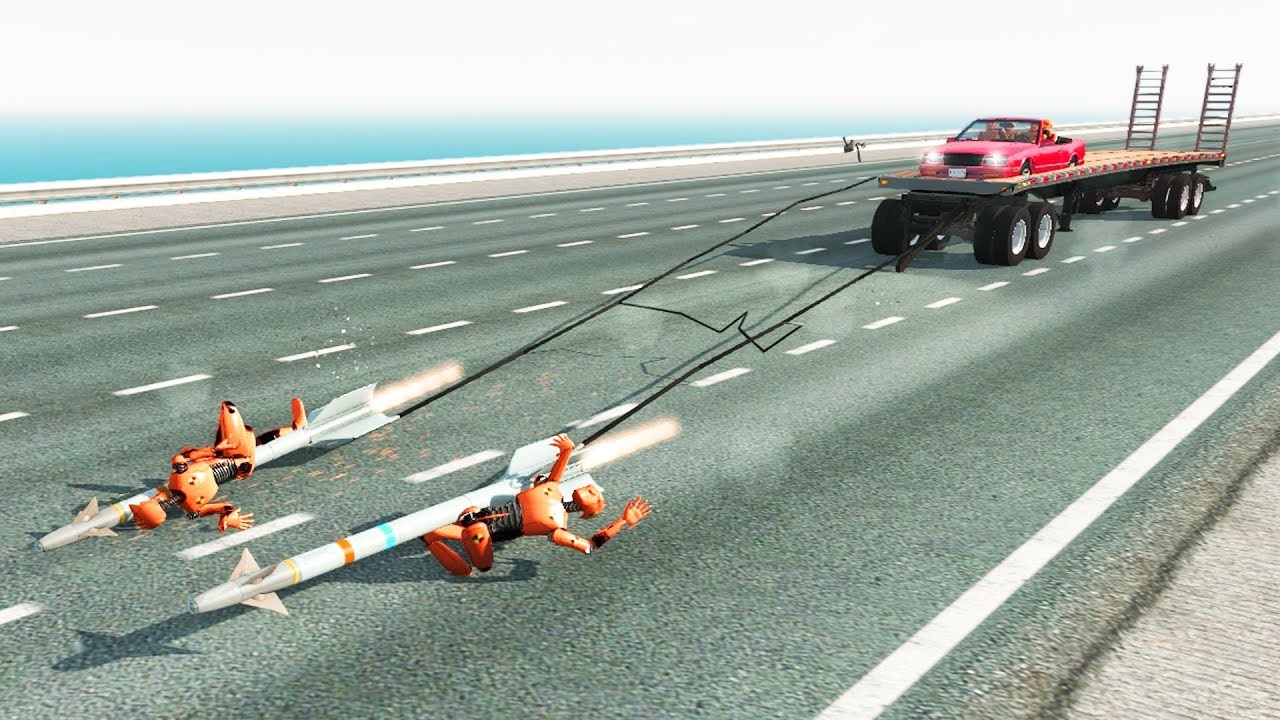 Beamng drive - Rocket Ride Crashes #9 (Missile Ride) - YouTube