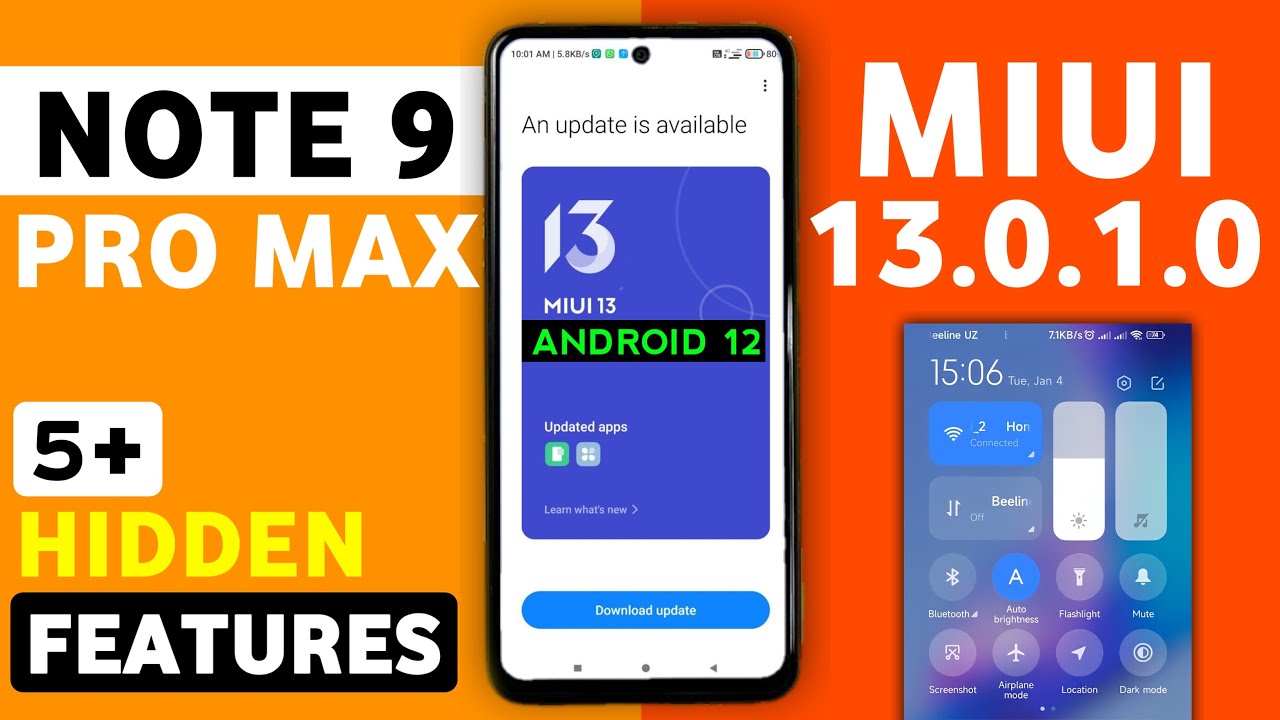 REDMI NOTE 9 PRO MAX Miui 13 Android 12 Update Features | 5+ Hidden Features Android 12 # ...