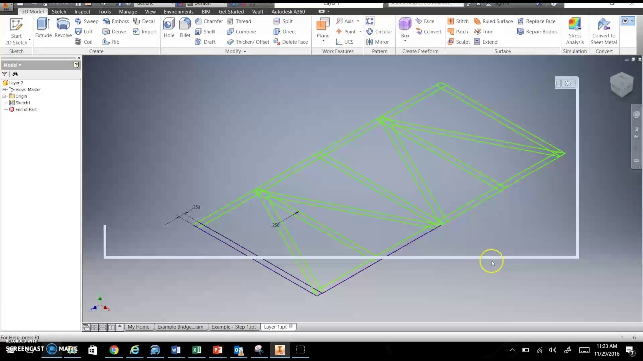 Creating Bridge Side in Inventor - YouTube