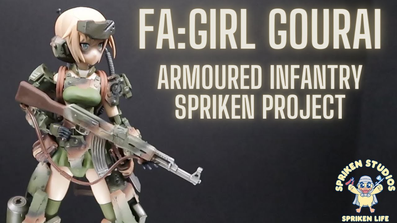 Frame Arms Girl Gourai Custom Armoured Infantry Paint Project - YouTube