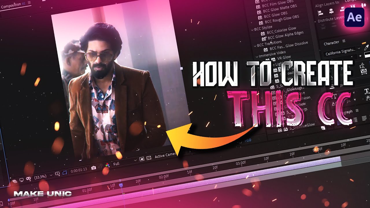 AMV glow cc tutorial in after effects in Tamil | Make UNIC - YouTube