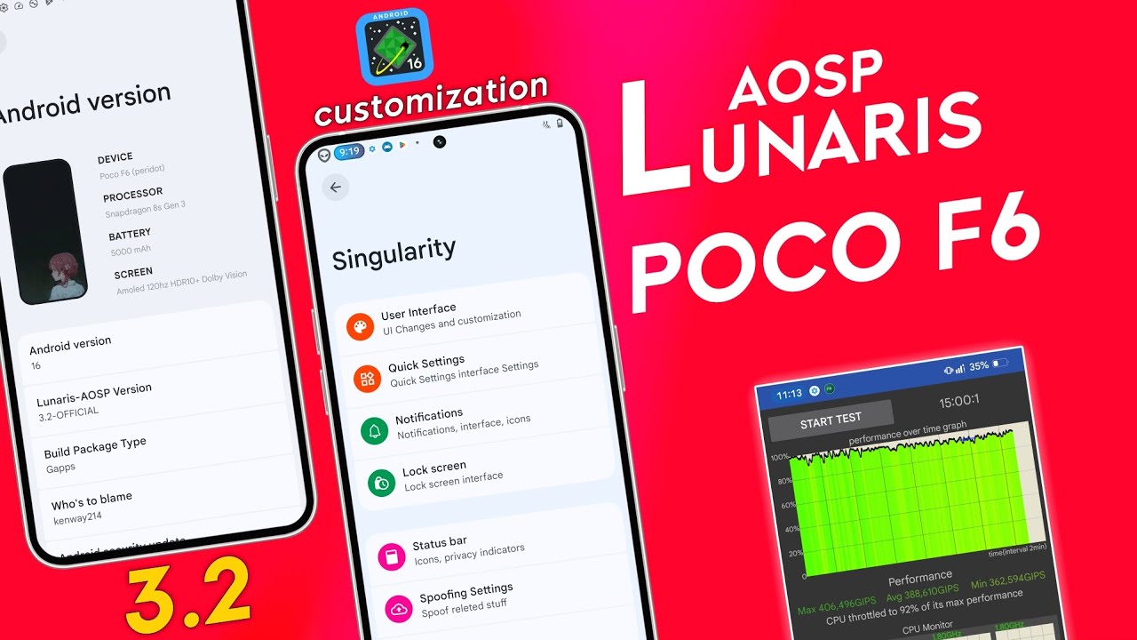 Lunaris AOSP Android 16 OS for POCO F6 Review, New Looks Better Features and more.. - YouTube