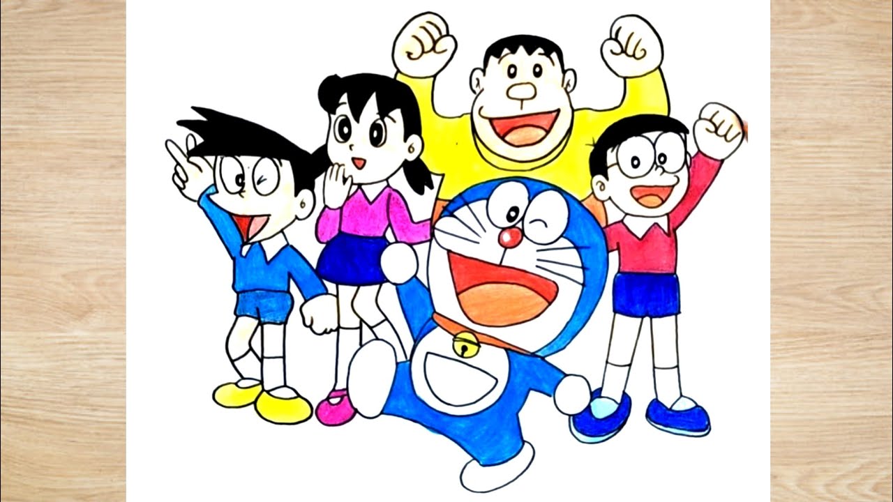 How to draw Doreamon and his friends || Doraemon and his friends ...