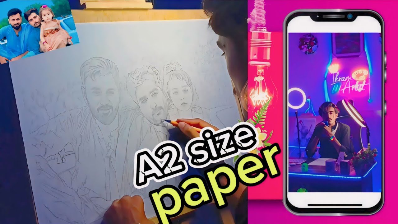 1st part) How to draw three faces in one one paje || commission work# ...