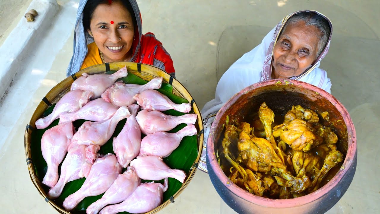 Chicken leg curry in Mud handi | Chicken Handi recipe | Village style ...
