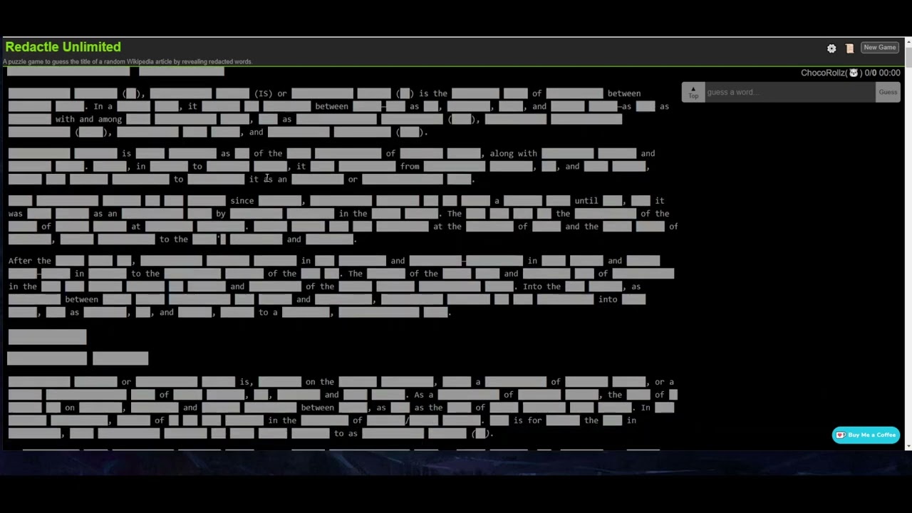 Redactle Unlimited Multiplayer - YouTube