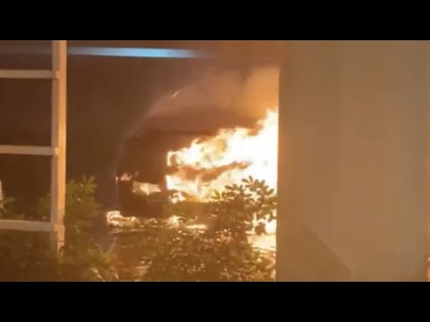 Tour of Hurricane Helene flooding damage ends with sighting of Tesla ...