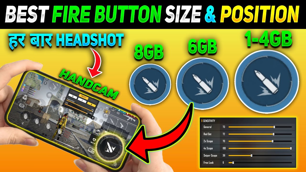 After Update Best Fire Button Size & Position | Free Fire Max HeadShot ...