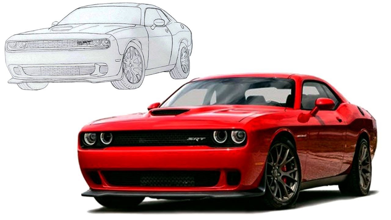 How to Draw a Dodge Challenger SRT – Step by Step Pencil Drawing ...