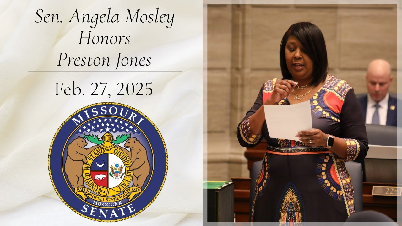 Missouri Sen. Angela Mosley Honors Preston Jones - YouTube