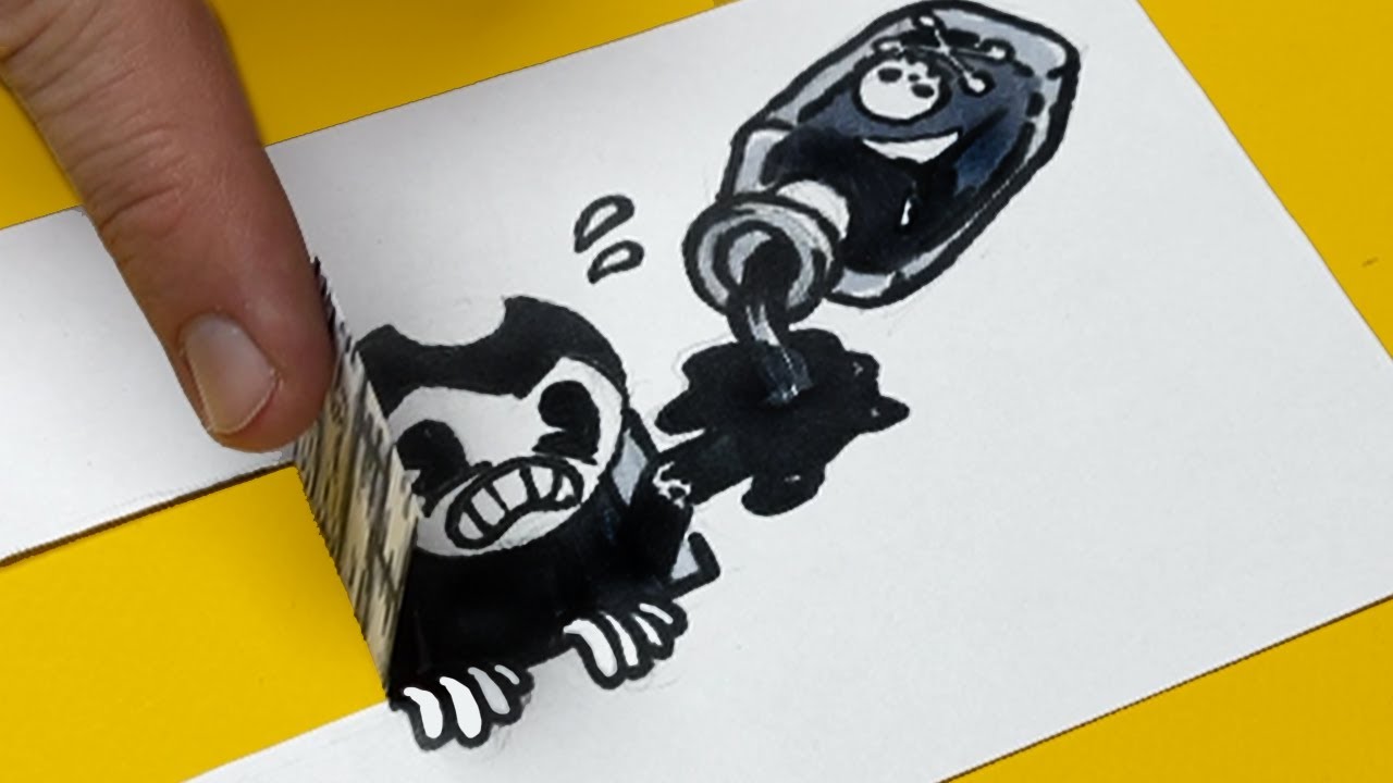 5 Amazing BENDY AND INK MACHINE (BATIM) Paper Craft and Doodles for ...