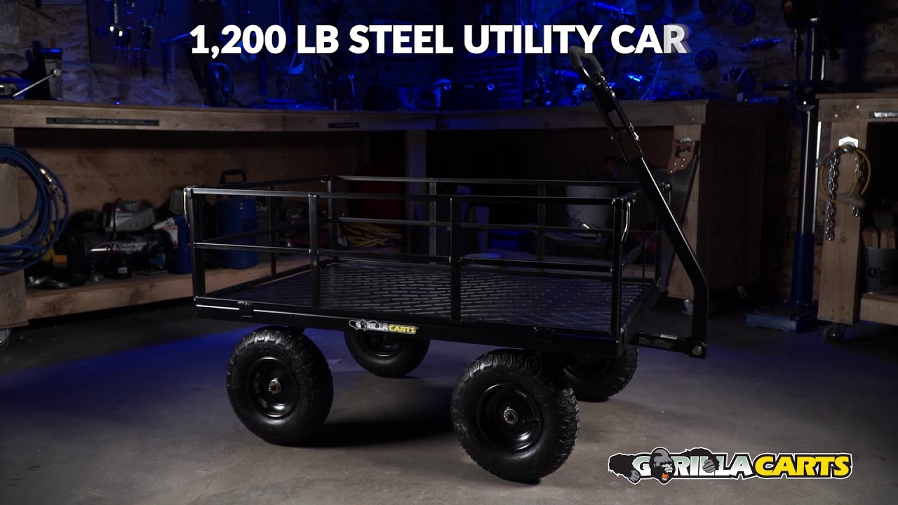 1,200 lb Steel Utility Cart \ Chariot tout usage en acier, 1 200 lb ...