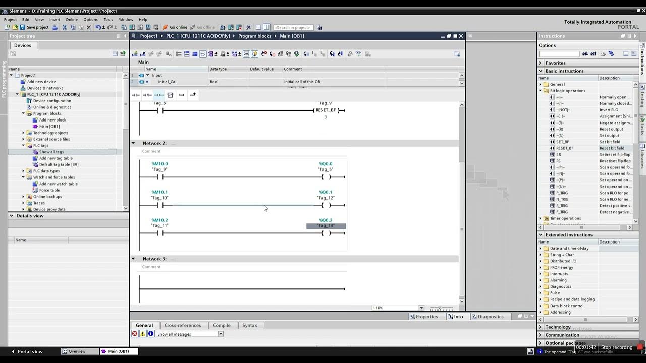 Intruksi Set_BF Reset_BF PLC Siemens S7 1200 Training 5 - YouTube