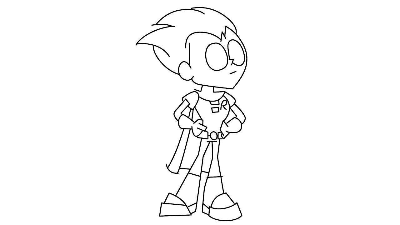 How to draw Robin step by step for beginners from [Teen Titans Go ...