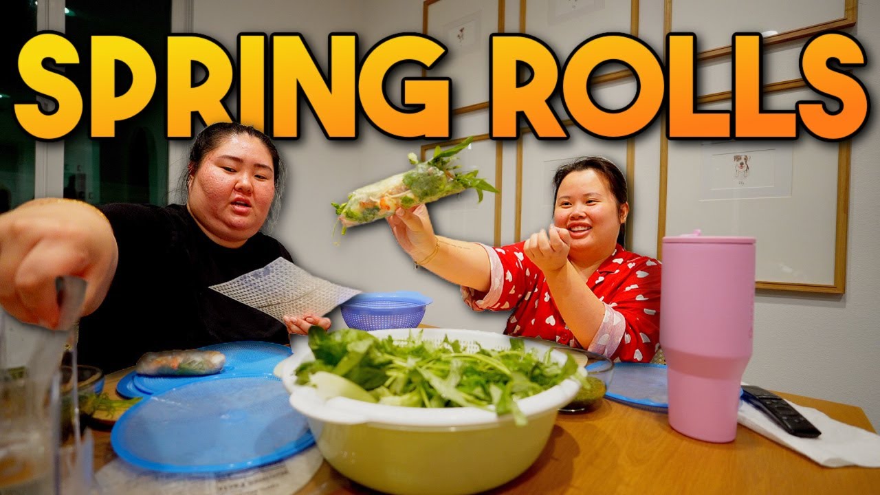 Giant Shrimp Spring Rolls Mukbang + Crispy Pork Belly + Garlic Sauce 먹방 ...