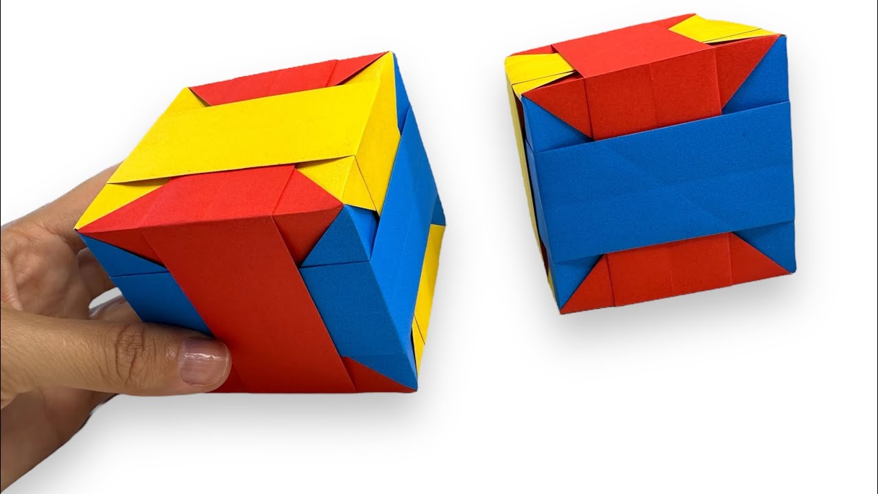 Cubo colorido de origami divertido - Fácil de fazer - YouTube