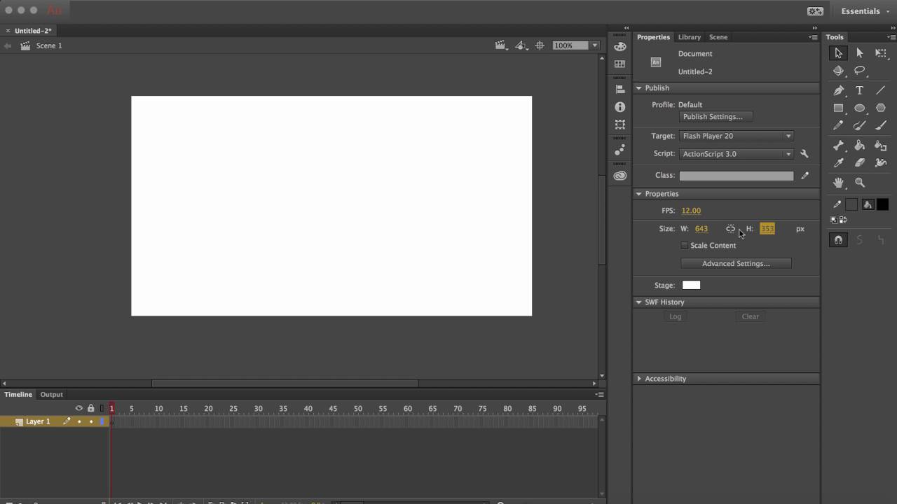 Animate CC stage set-up - YouTube