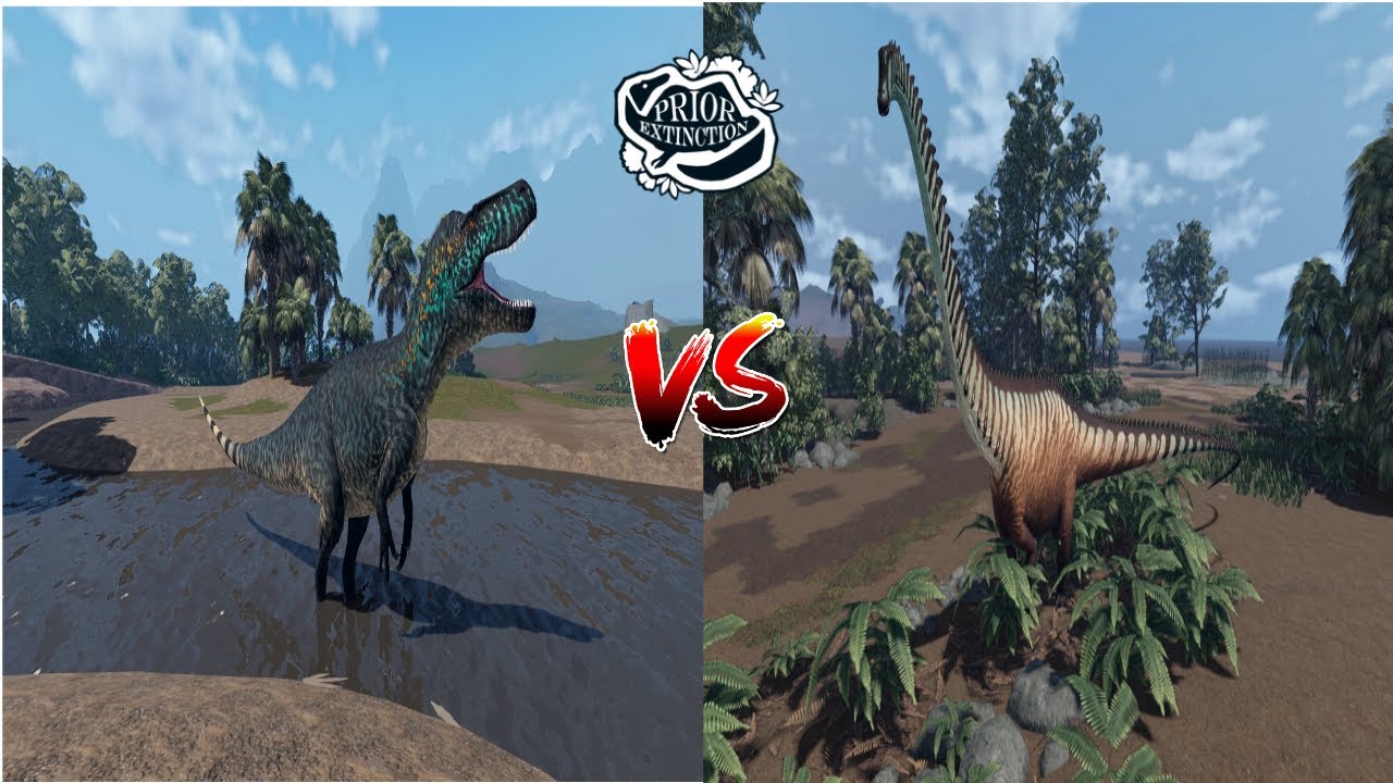Torvosaur VS Diplodocus | Prior Extinction | Fights | Roblox | - YouTube