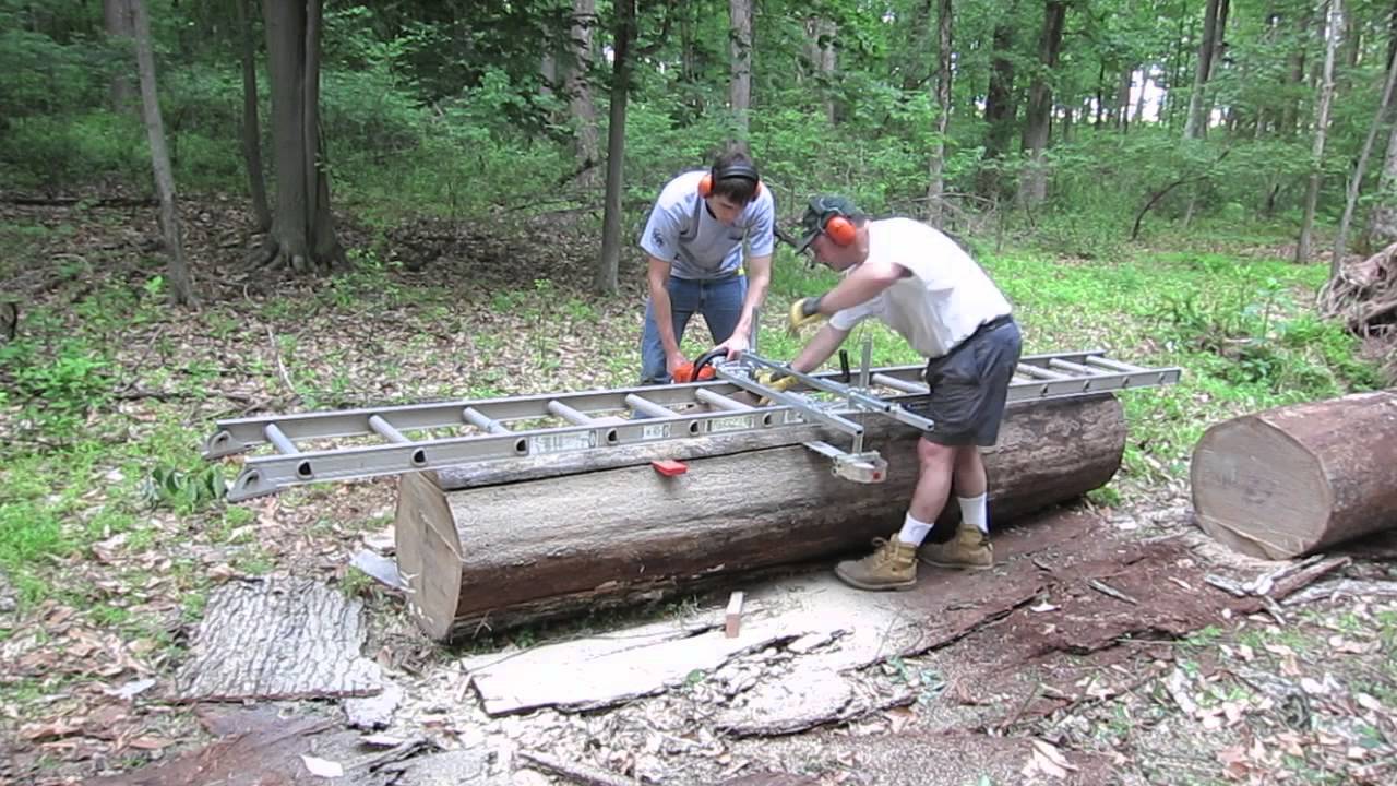 Chainsaw Milling Oak Logs YouTube