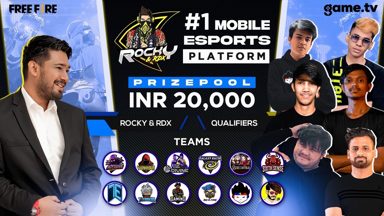 Free Fire | Rocky & RDX Esports Qualifiers - Powered by game.tv | Tg, Te, Tsg, Gxr, Ug - YouTube
