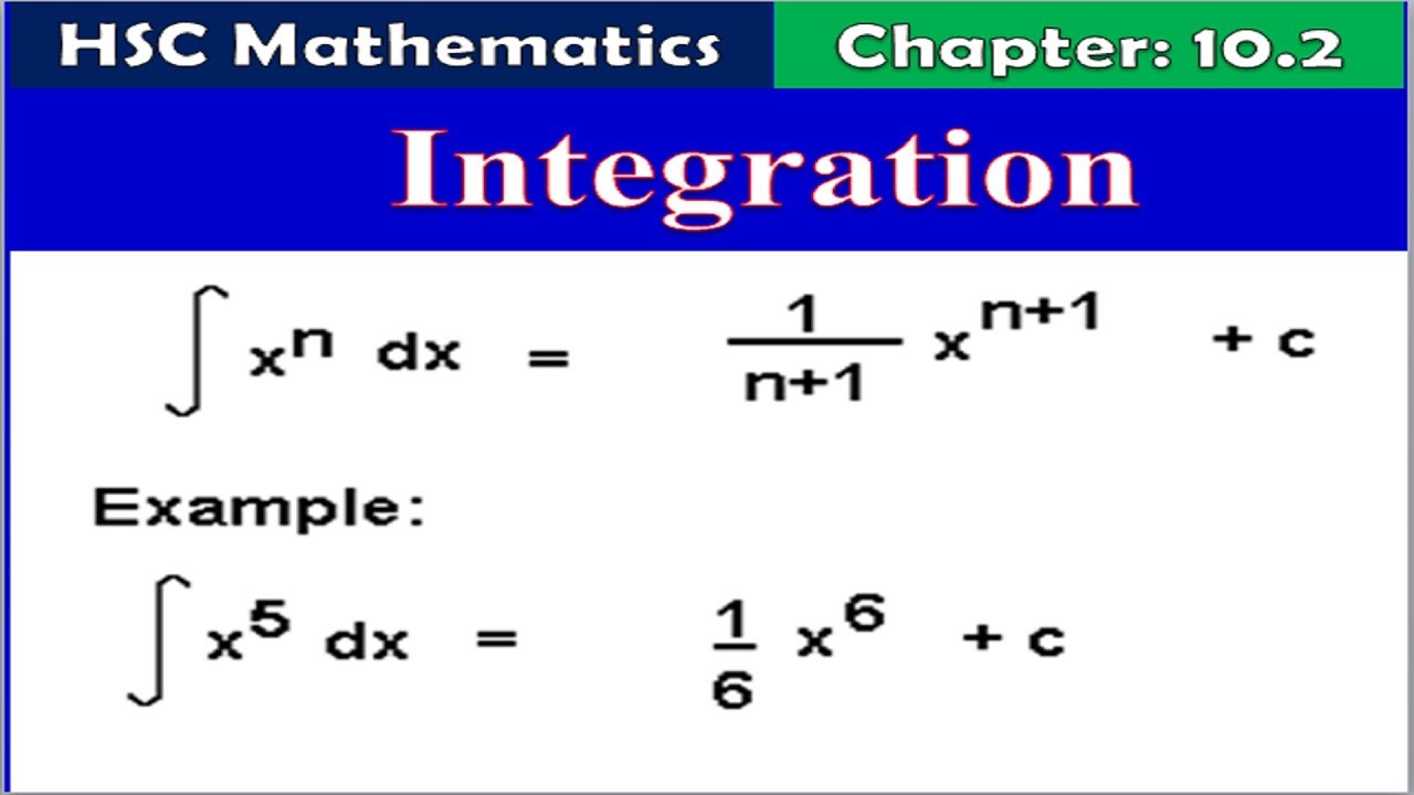 HSC Mathematics-Chapter: 10.2-Integration - YouTube