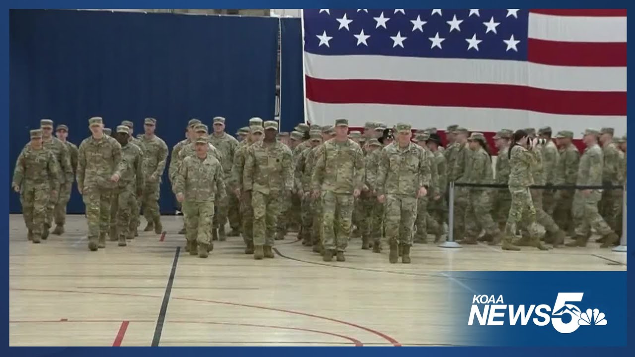Soldiers return from South Korea to a ceremony welcoming them home ...