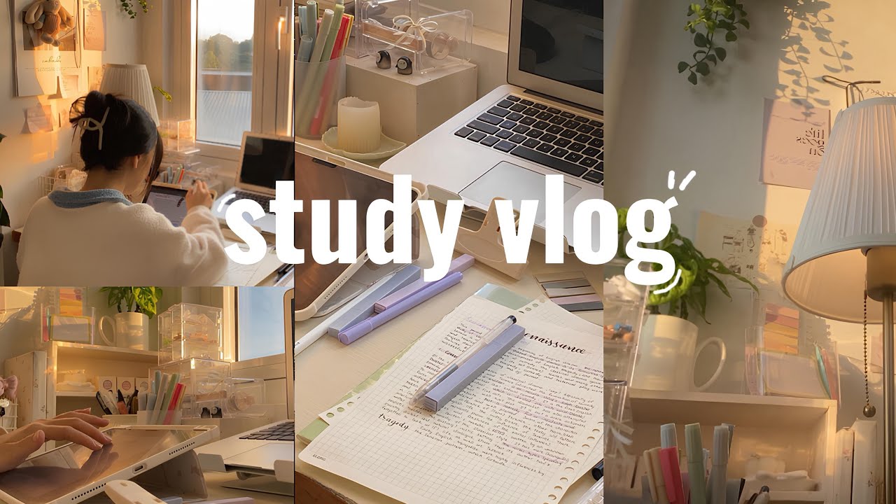 STUDY VLOG | lots of studying, vision board , coffee, study productive ...