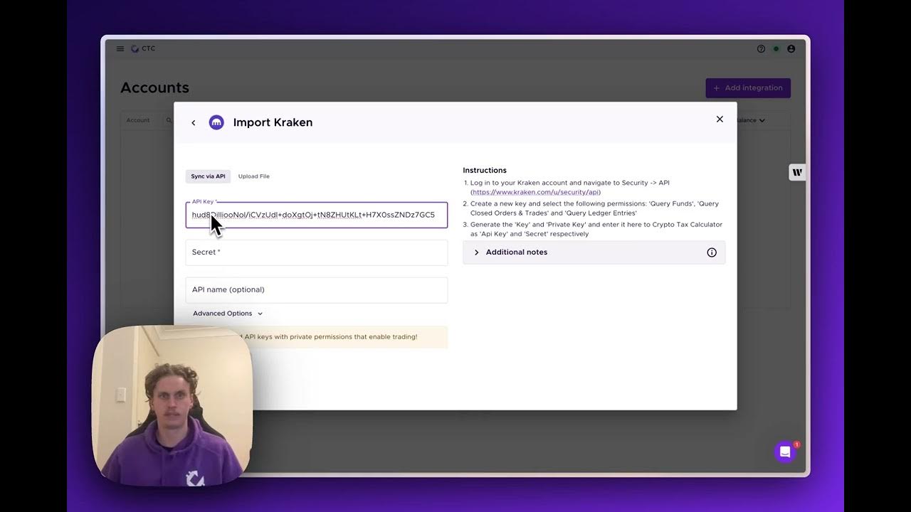 How to import your Kraken API into Crypto Tax Calculator - YouTube