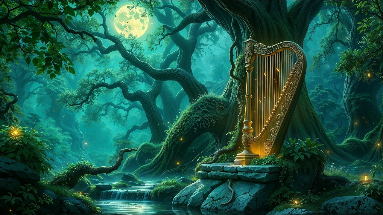 Enchanted Harp Meditation 🧝 Harp of the Emerald Vale - YouTube