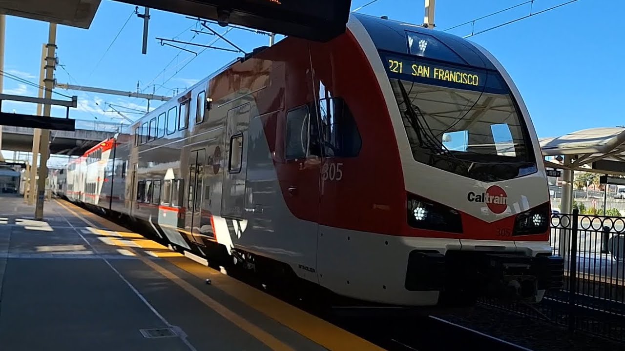 (First NB Trip) Caltrain: Stadler KISS EMU Train #221 ride from ...