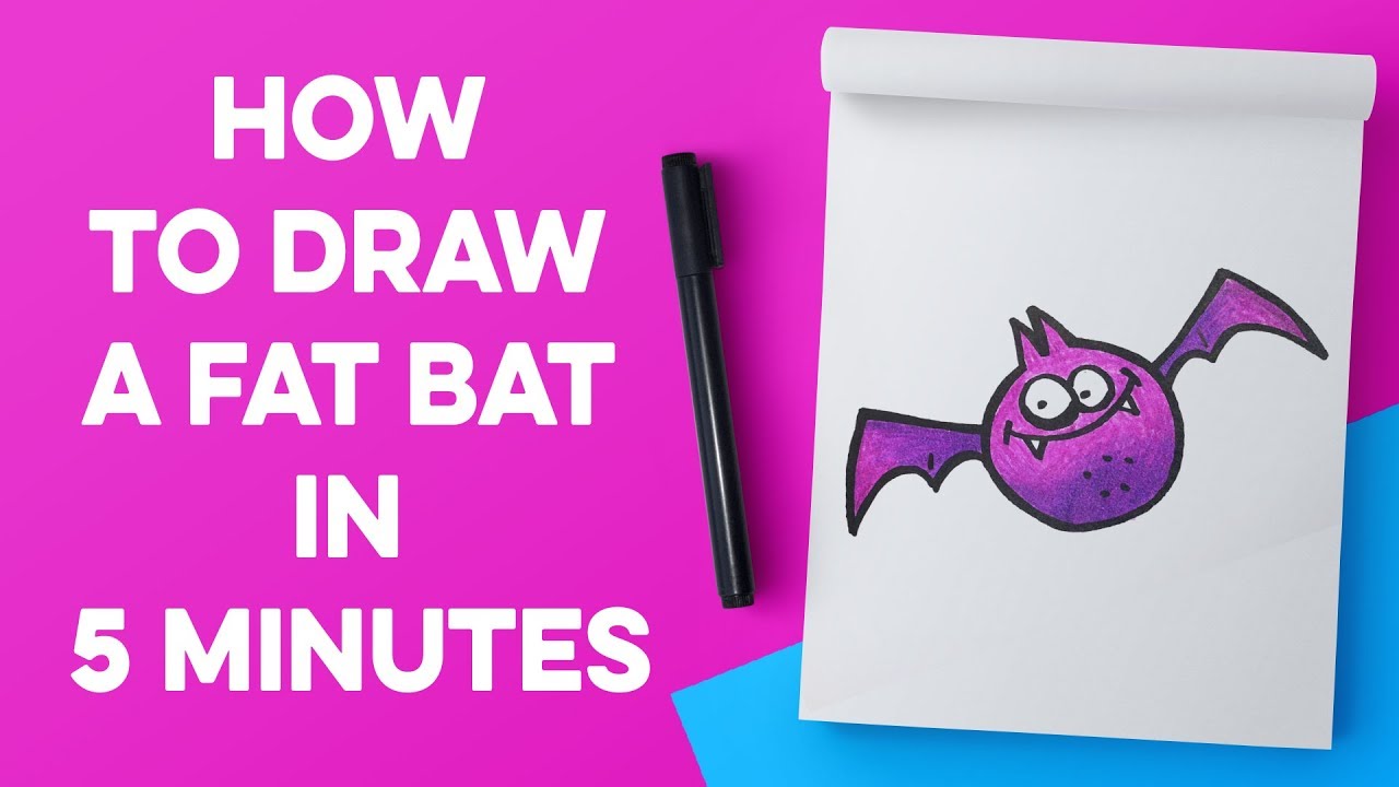 how to draw a fat bat in 5 minutes Step by step - YouTube