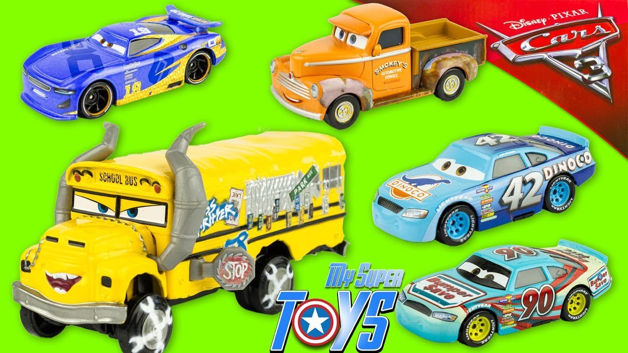 Disney Cars 3 Die Cast Deluxe Miss Fritter Cal Weathers Smokey Ponchy ...